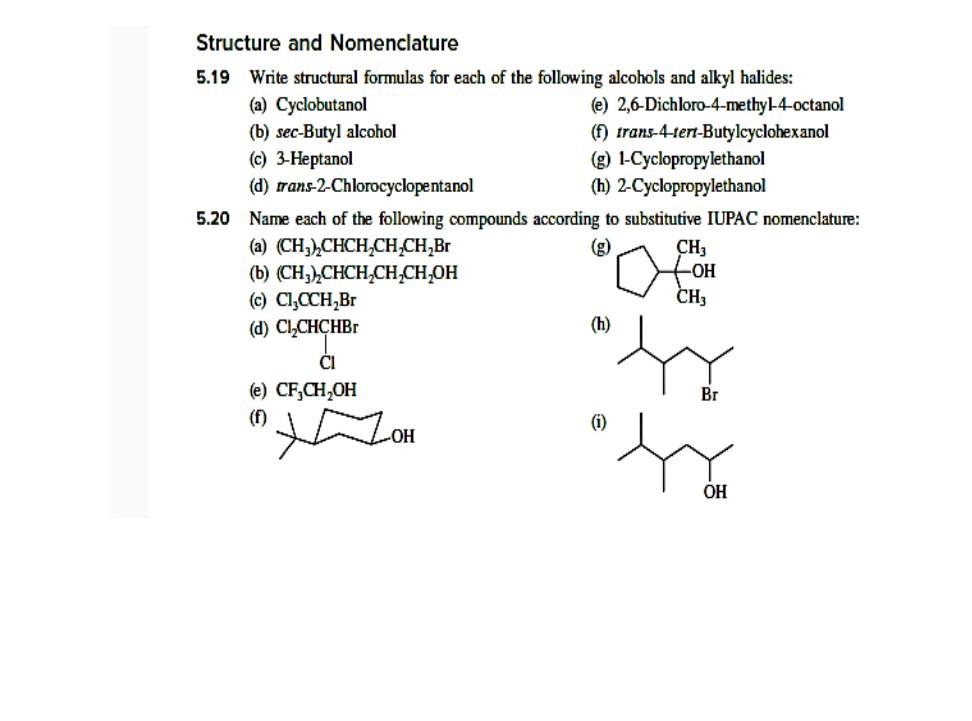 structure and nomenclature 519 write structural formulas for each of the following alcohols and ...