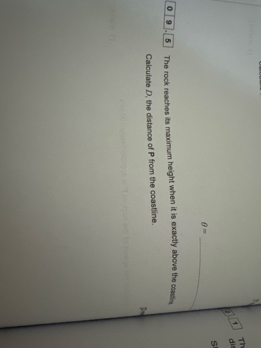 θ= 0 9 The rock reaches its maximum height when it is exactly above the ...