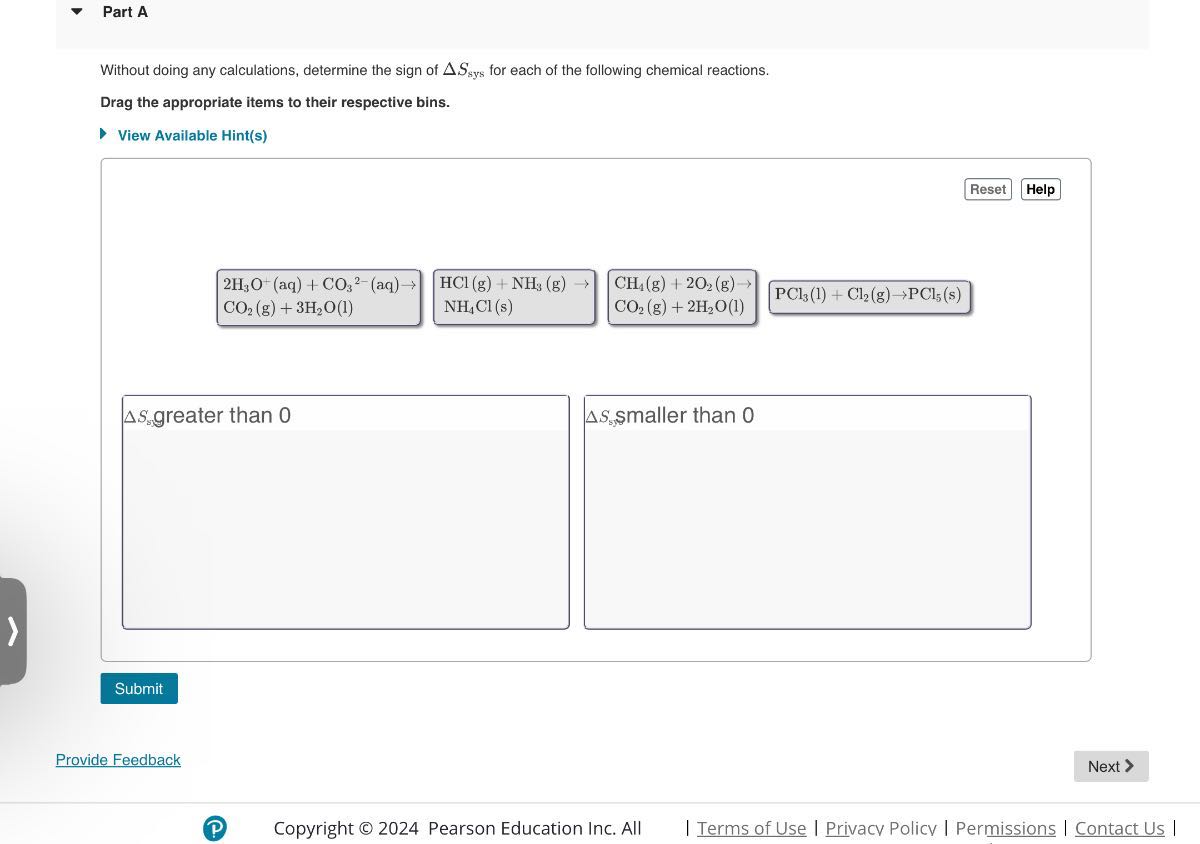 part a without doing any calculations determine the sign of delta stext ...