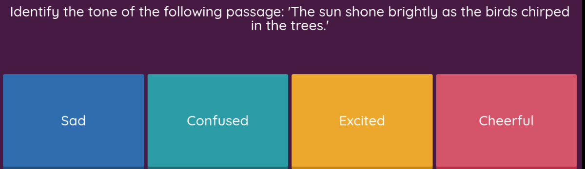 Identify the tone of the following passage: 'The sun shone brightly as ...
