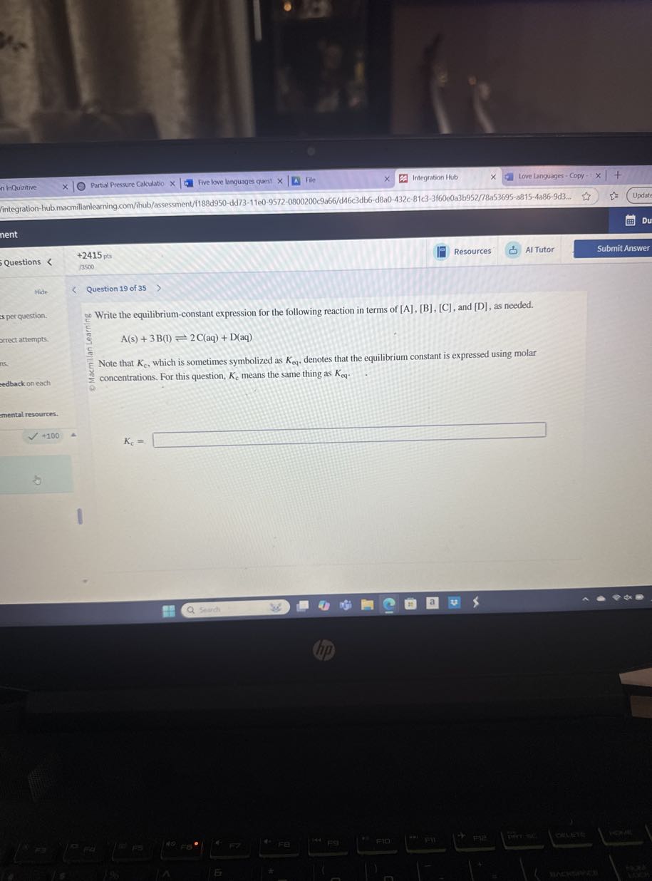 in InQuizitive Partial Pressure Calculatio Five love languages quest Integration Hub Love ...