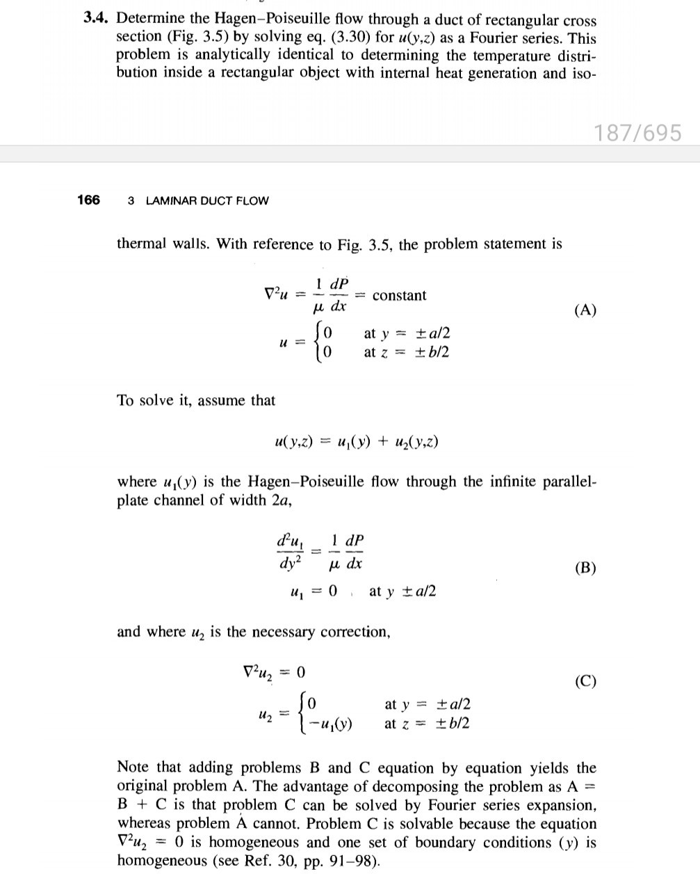 3.4. Determine the Hagen-Poiseuille flow through a duct of rectangular ...