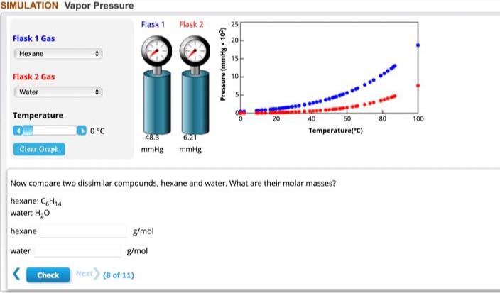 simulation vapor pressure now compare two dissimilar compounds hexane ...