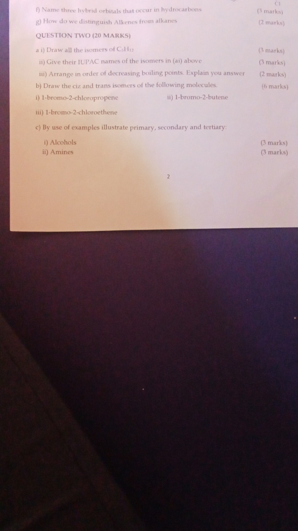 f) Name three hybrid orbitals that occur in hydrocarbons Cl g) How do ... f) Name three hybrid orbitals that occur in hydrocarbons Cl g) How do ...