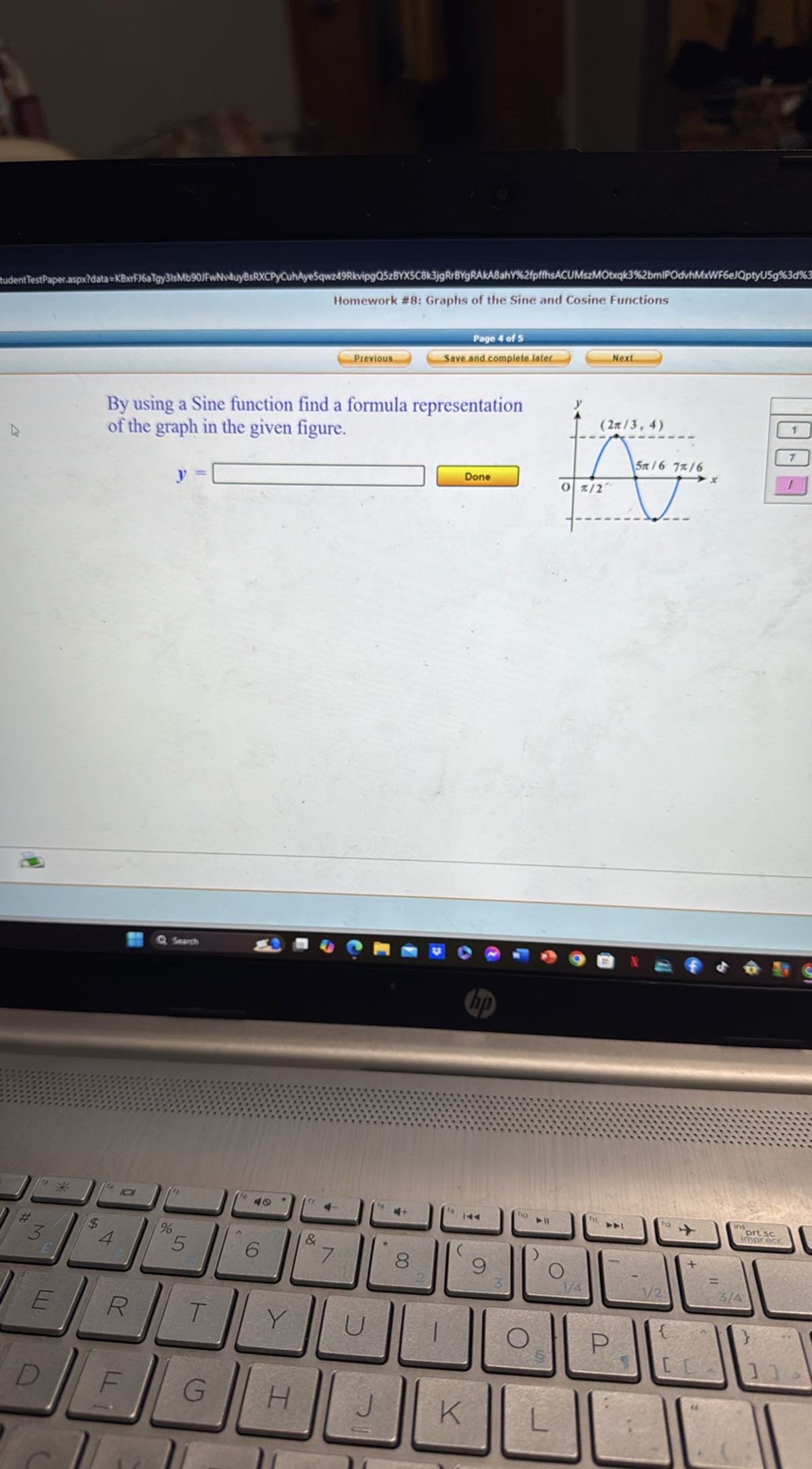 Homework #8: Graphs of the Sine and Cosine Functions Previous Save and ...