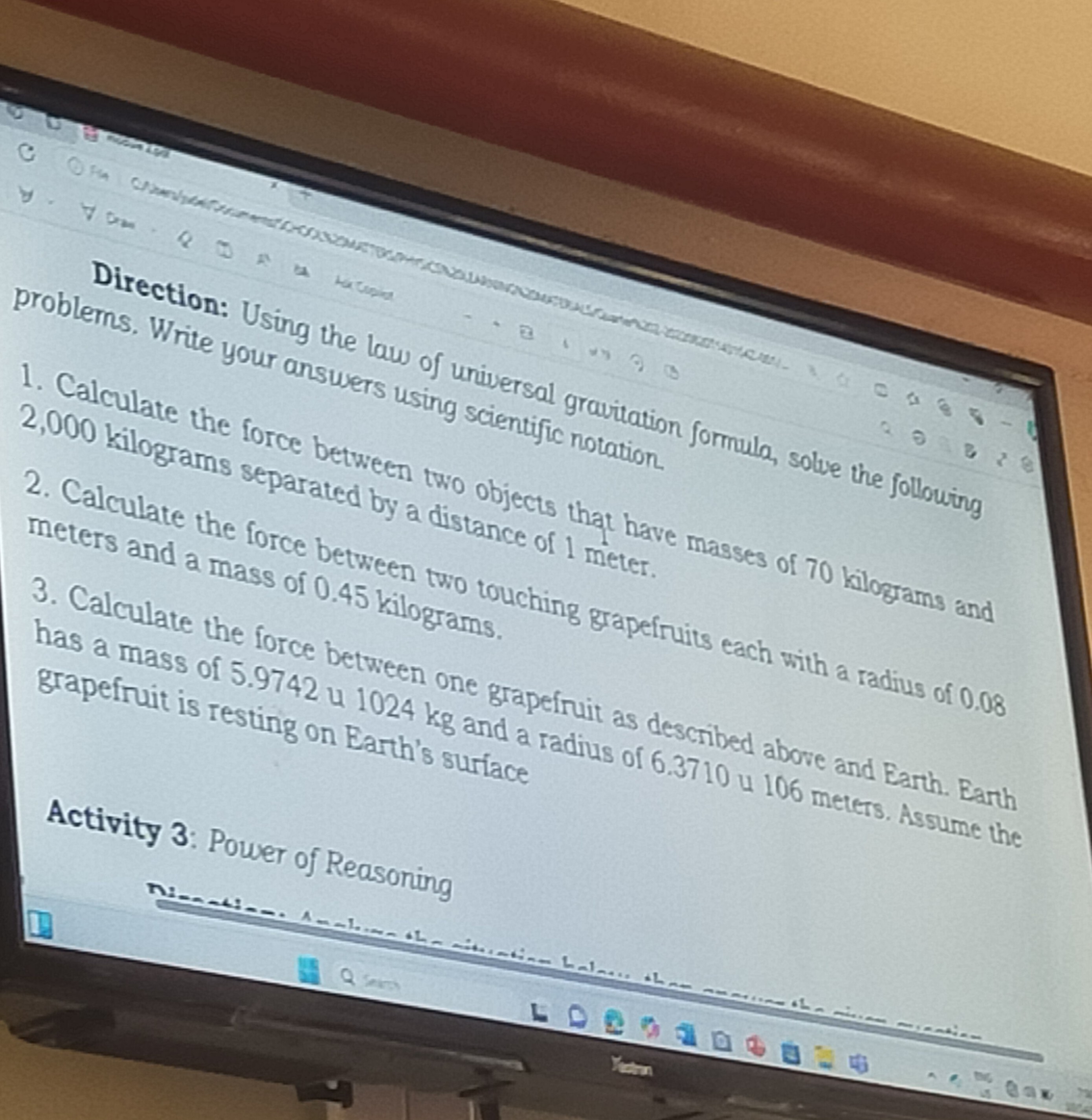 problems write your answers using scientific notation 2 calculate the force between by a ...