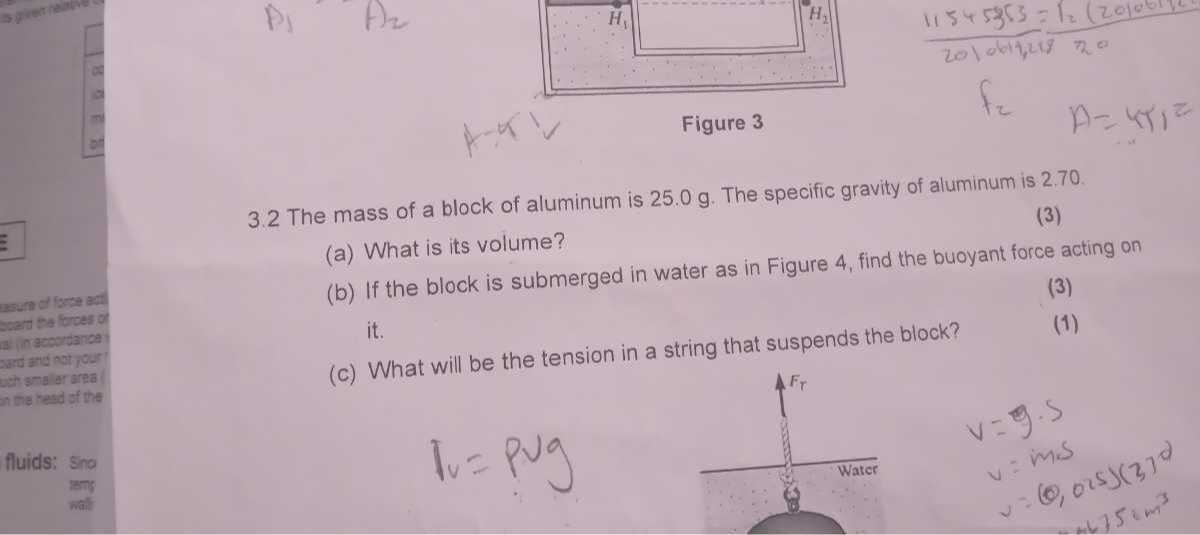 Figure 3 A=K r^2 3.2 The mass of a block of aluminum is 25.0 g . The ...