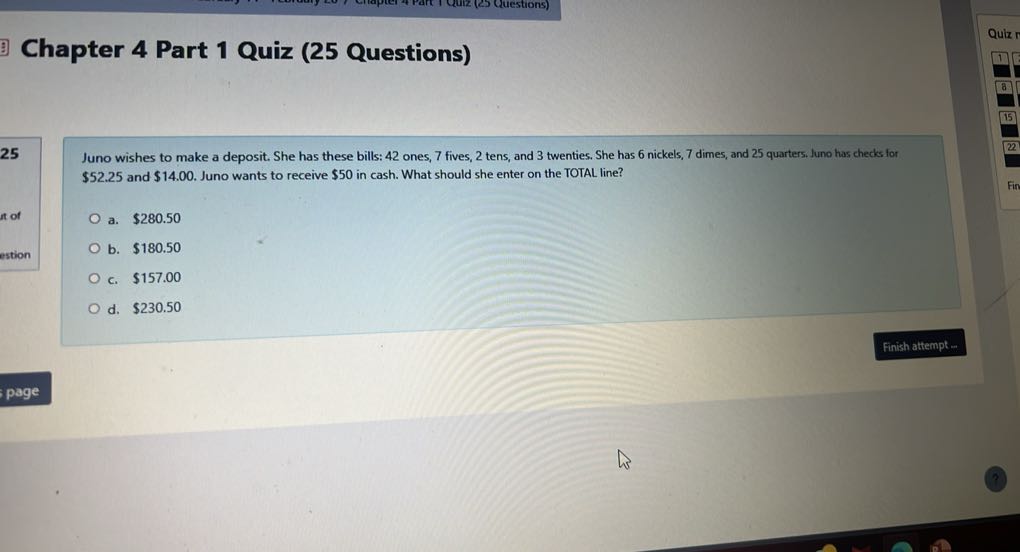 Chapter 4 Part 1 Quiz (25 Questions) Quiz 25 Juno wishes to make a ...
