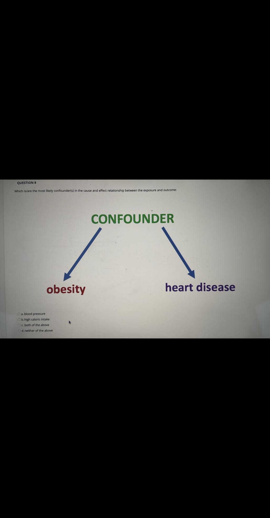 Question 8 Which Is Are The Most Likely Confounder S In The Cause And