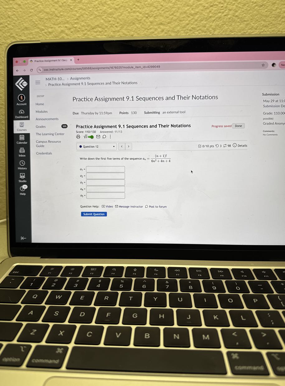 Practice Assignment 9.1 Secu coc.instructure.com/courses/58568/assignments/1676025?moduleitemid ...