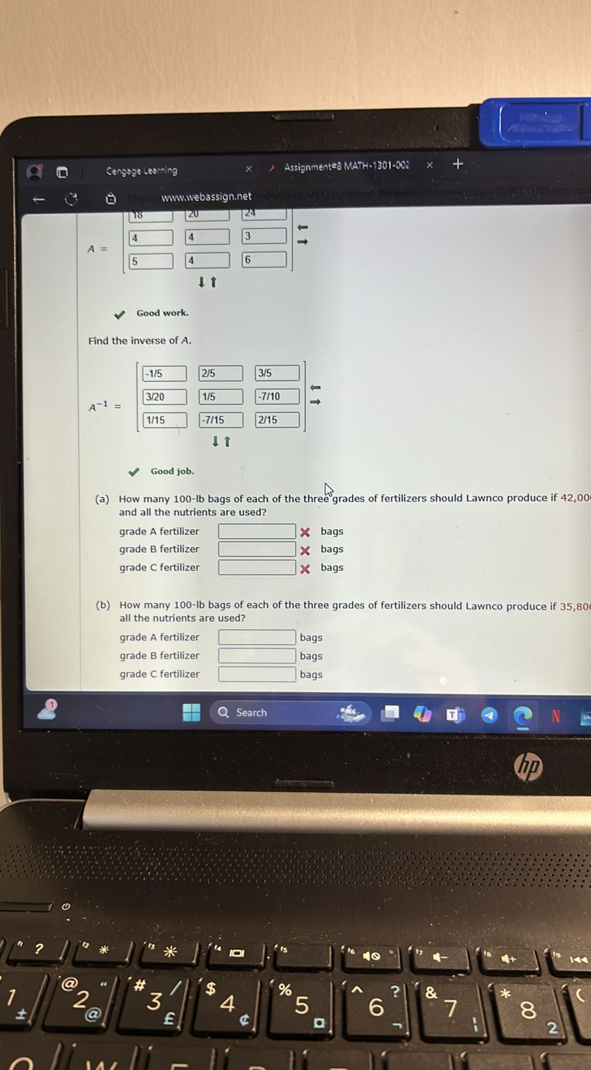 Cengage tearming Assignment: =8 MATH - 1301 · 002 wnv.webassign.net ...