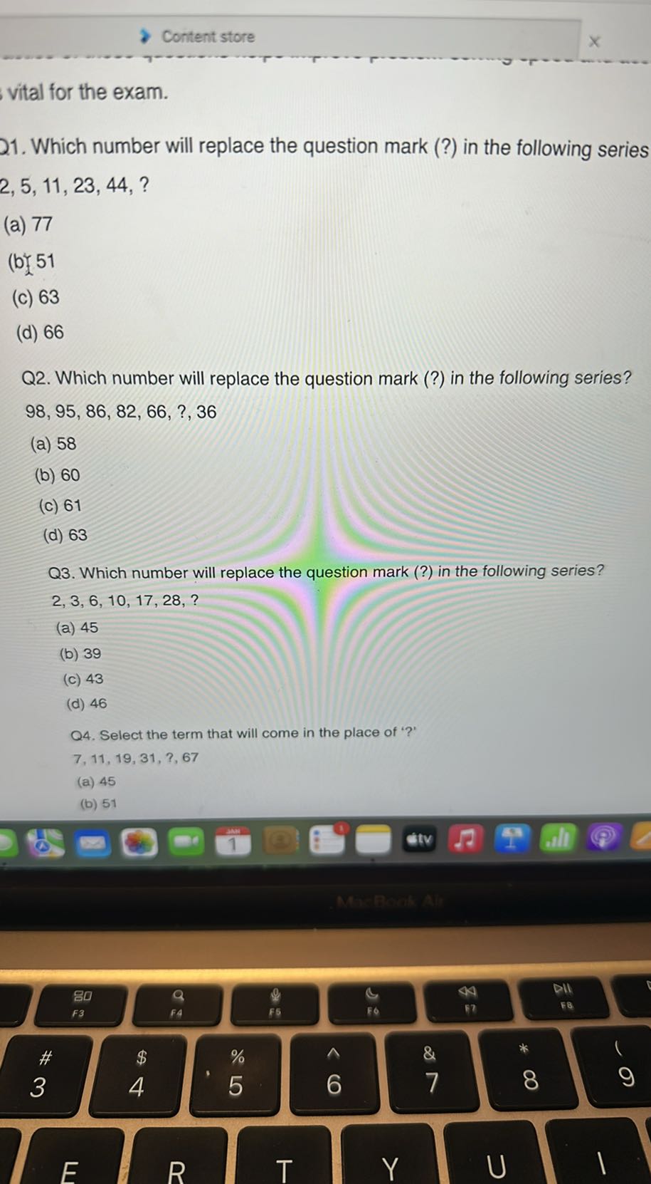 Content store vital for the exam. 21. Which number will replace the question mark (?) in the ...