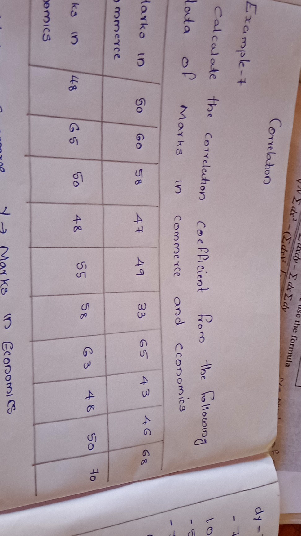 correlation example 7 calcalate the correlation coefficient from the ...