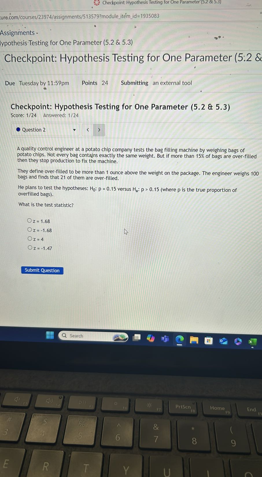 Checkpoint: Hypothesis Testing for One Parameter (5.2 & 5.3) ure.com ...
