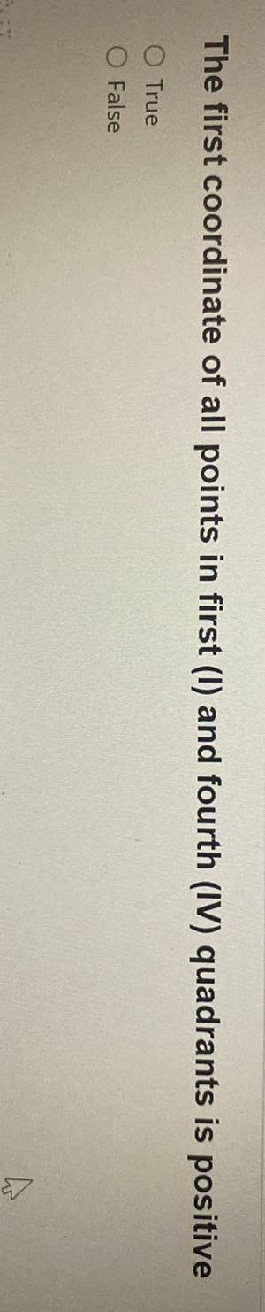 The first coordinate of all points in first (I) and fourth (IV ...