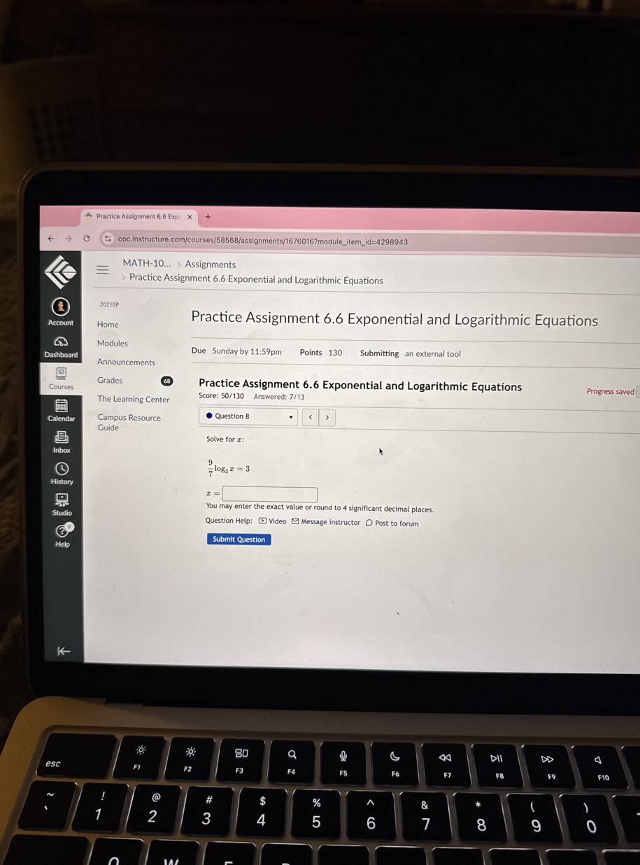 Practice Assignment 6.6 Exp: coc.instructure.com/courses/58568/assignments/1676016?moduleitemid ...