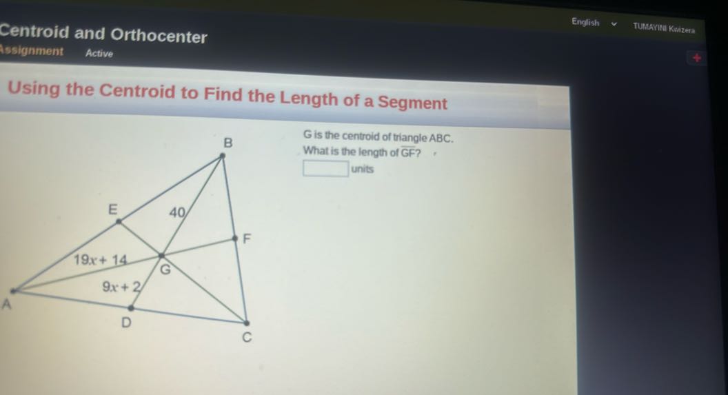 Centroid and Orthocenter English TUMAYIMI Kenzera Assignment Active ...