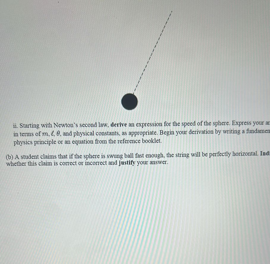 ii starting with newtons second law derive an expression for the speed ...