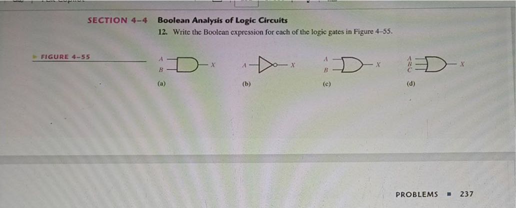 SECTION 4-4 Boolean Analysis of Logic Circuits 12. Write the Boolean ...