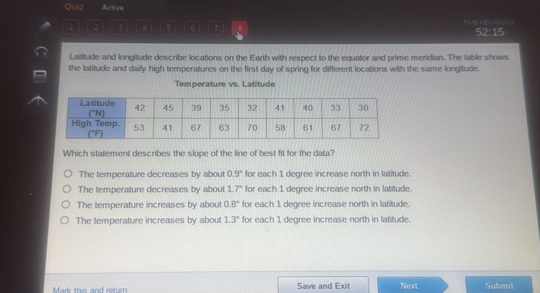 Quiz Active Latitude and longitude describe locations on the Earth with ...