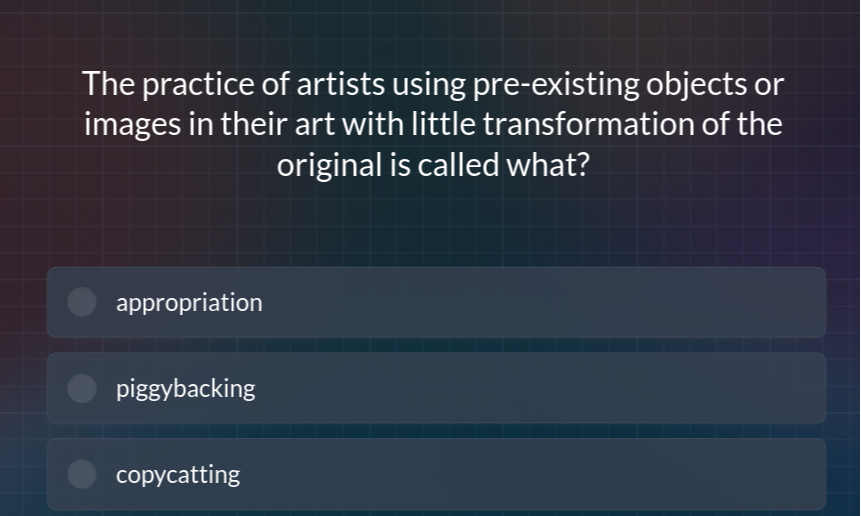 The practice of artists using pre-existing objects or images in their ...