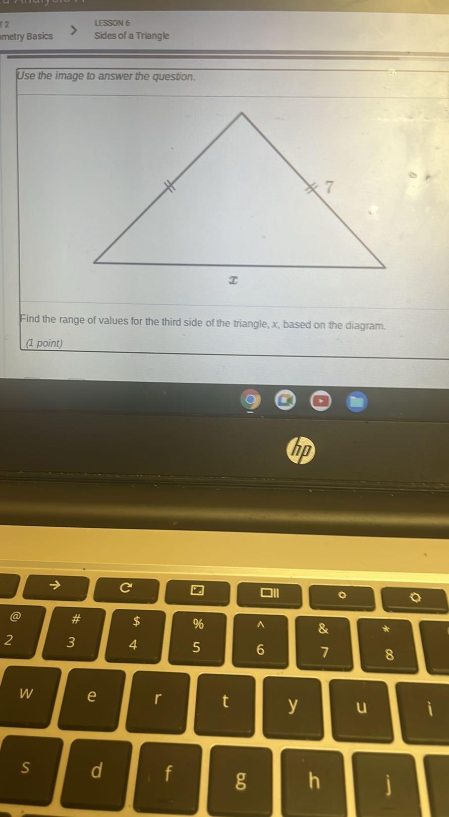 T2 LESSON 6 metry Basics Sides of a Triangle Use the image to answer ...