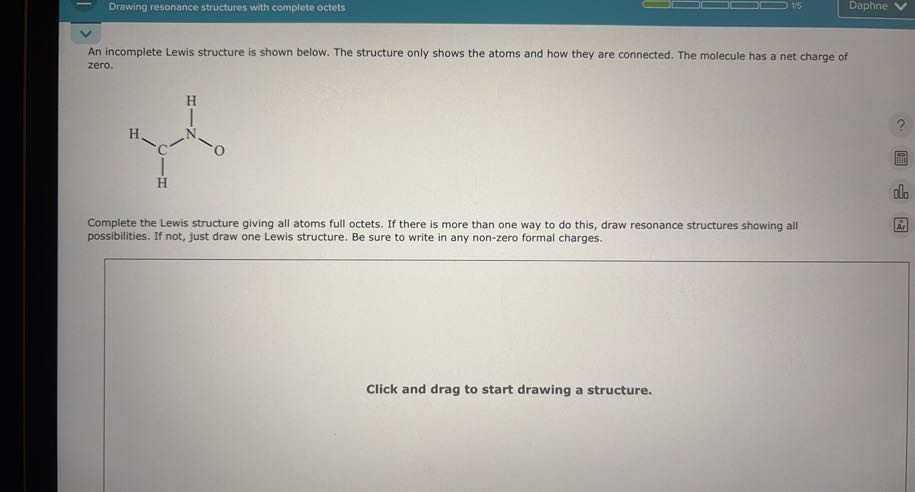 Drawing resonance structures with complete octets 15 Daphne An ...