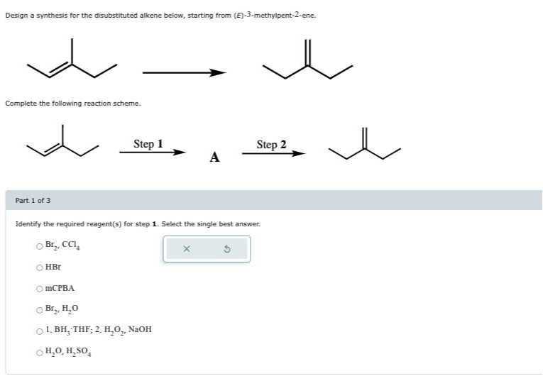 Design a synthesis for the disubstituted alkene below, starting from (E ...