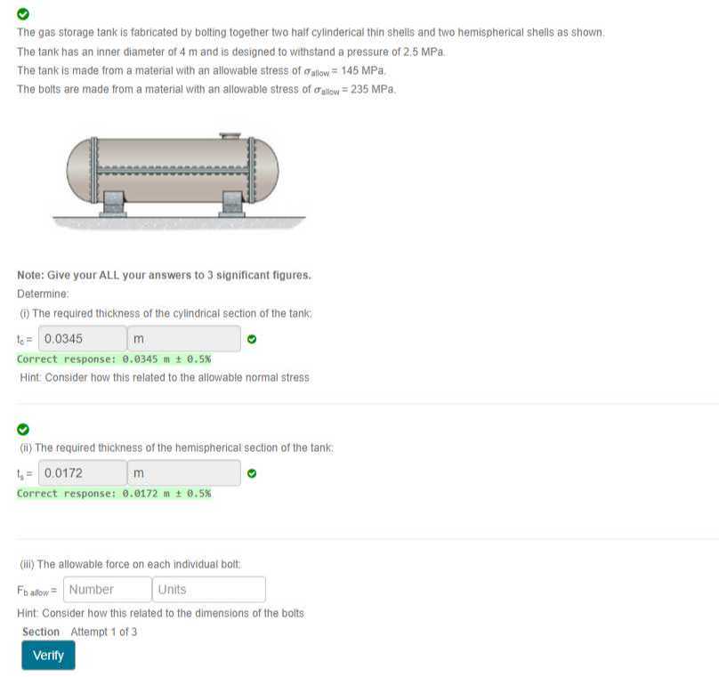 the gas storage tank is fabricated by bolting fogether two half ...