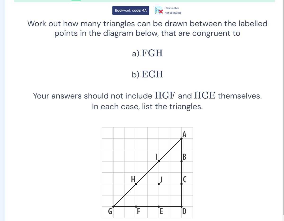 Bookwork code: 4 A Calculator not allowed Work out how many triangles can be drawn between the ...