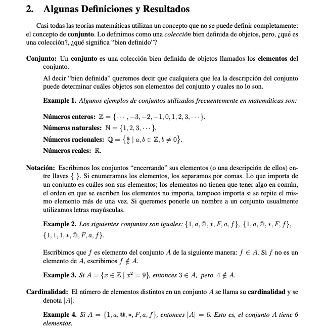 2. Algunas Definiciones y Resultados Casi todas las teorías...