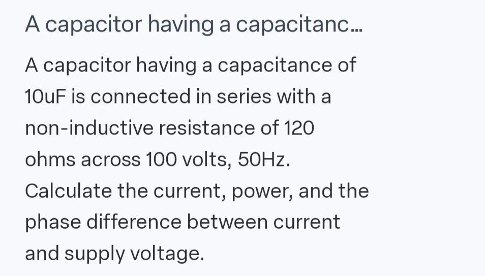 a capacitor having a capacitanc a capacitor having a capacitance of ...