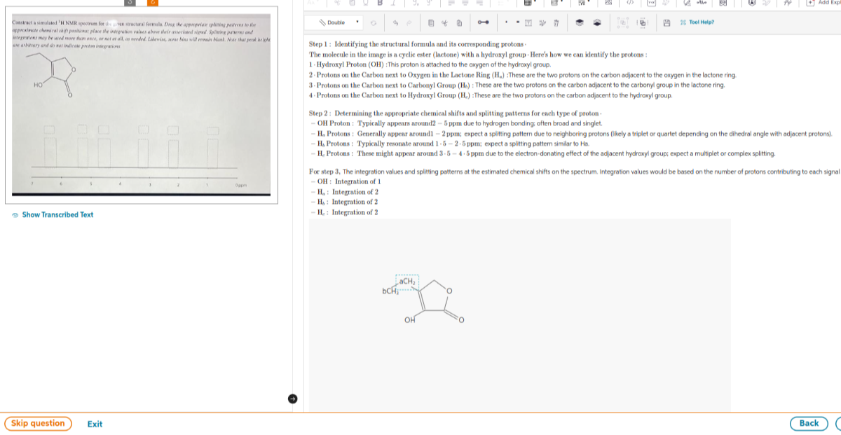 show transcribed text step 1 identifying the structural formula and its ...