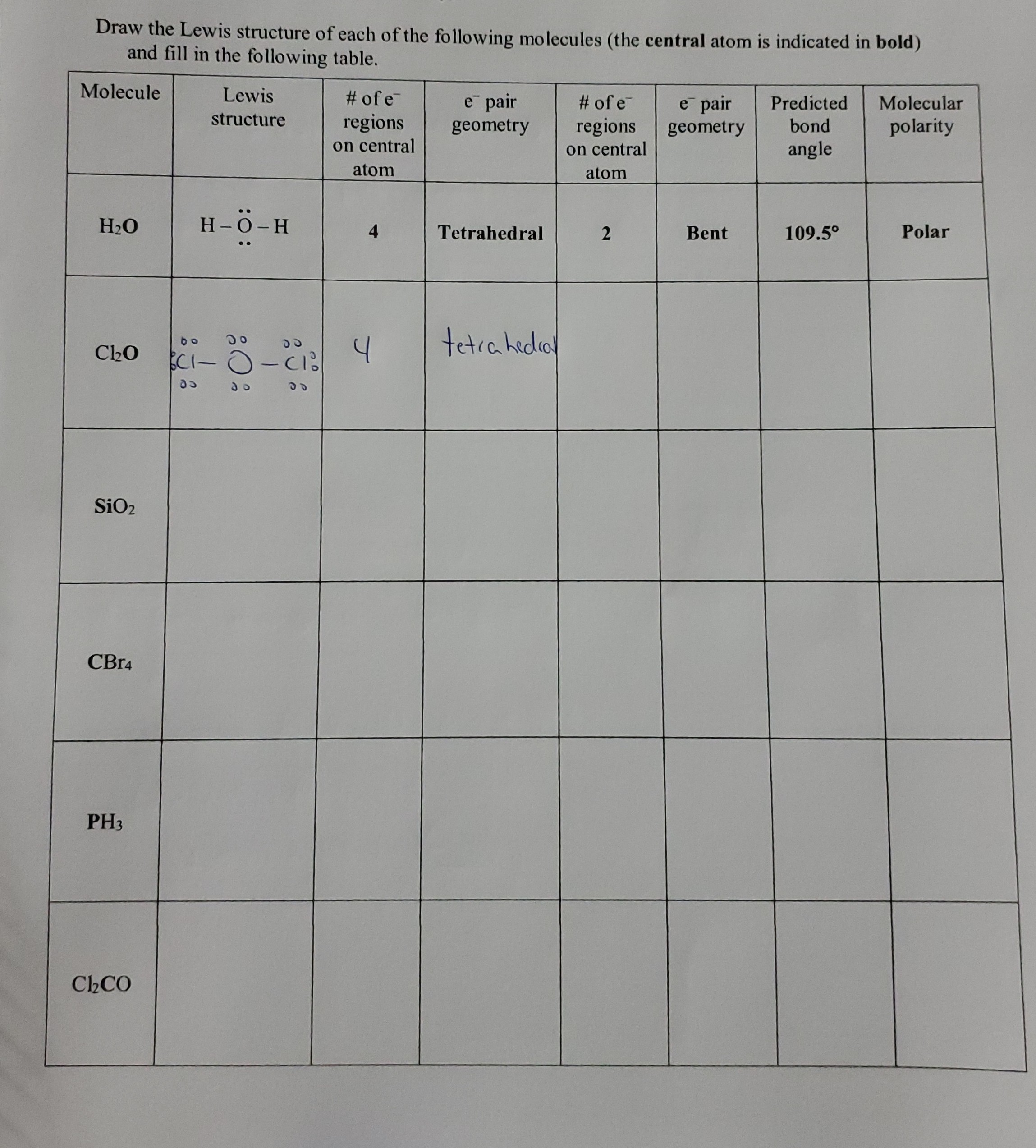Draw the Lewis structure of each of the following molecules (the ...