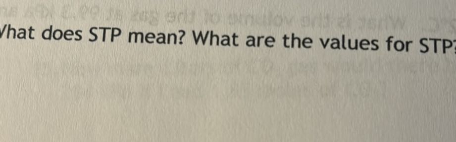 hat does stp mean what are the values for stp