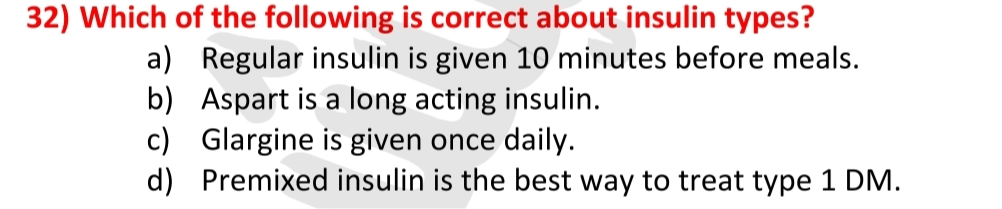 VIDEO solution: 32) Which of the following is correct about insulin ...