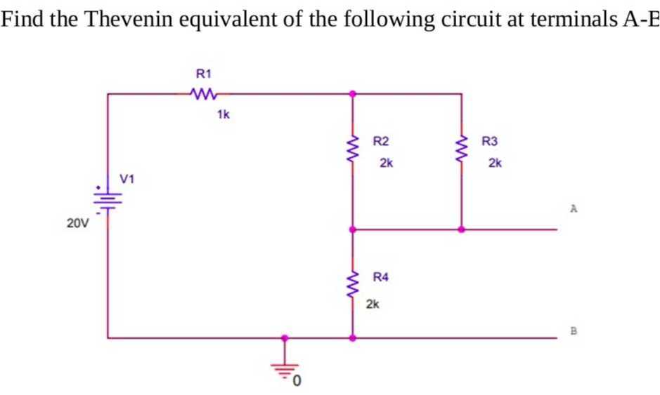 find the thevenin equivalent of the following circuit at terminals a e