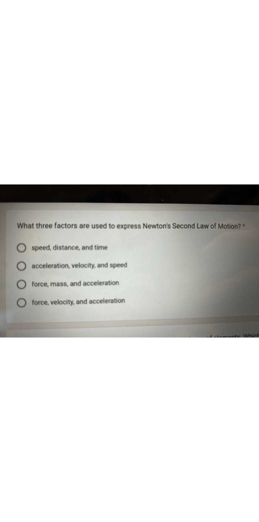 What three factors are used to express Newton's Second Law of Motion ...