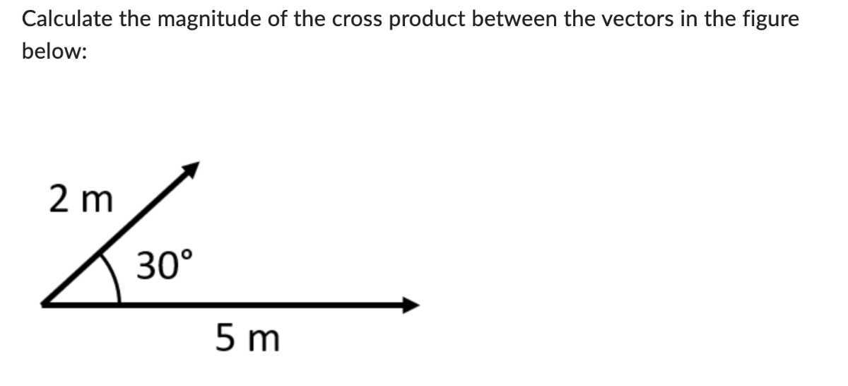 Calculate the magnitude of the cross product between the vectors in the ...