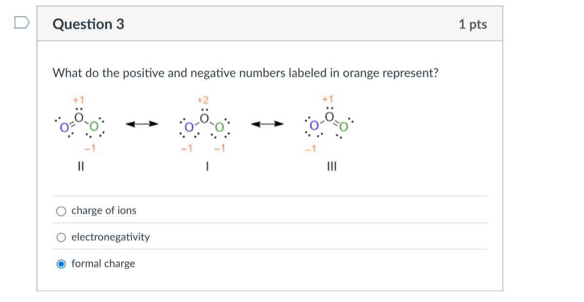 Question 3 1 pts What do the positive and negative numbers...