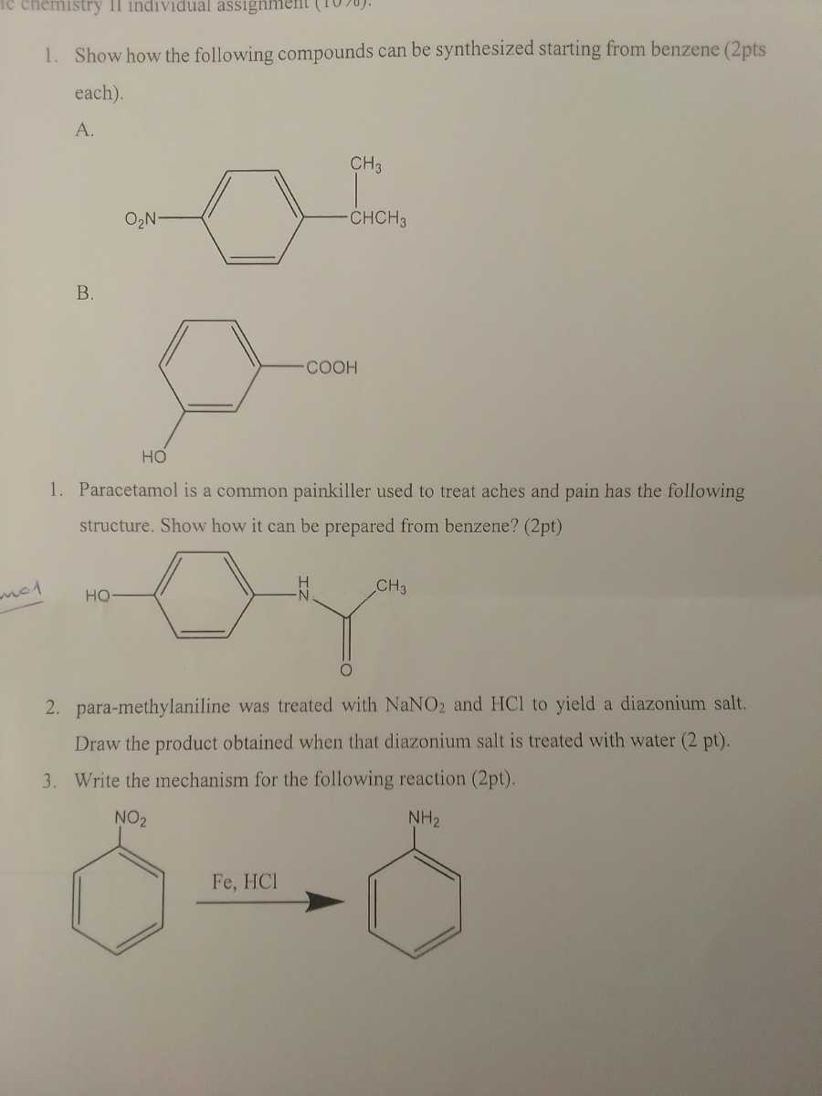 1. Show how the following compounds can be synthesized starting from ...