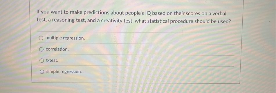 If you want to make predictions about people's IQ based on their scores ...