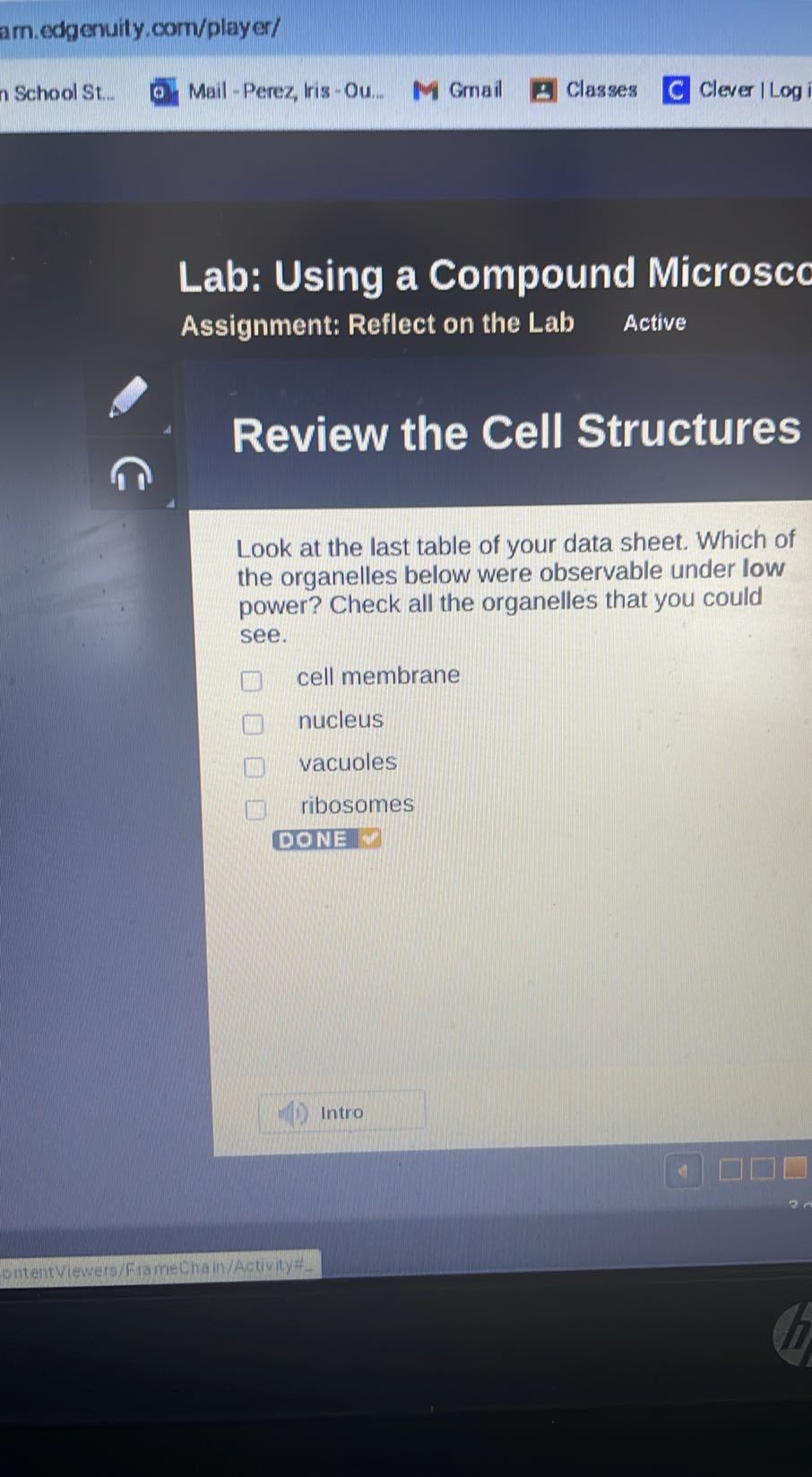 am.edgenuity.com/player/ School St... Mail - Perez, lris - Ou... Gmail ...