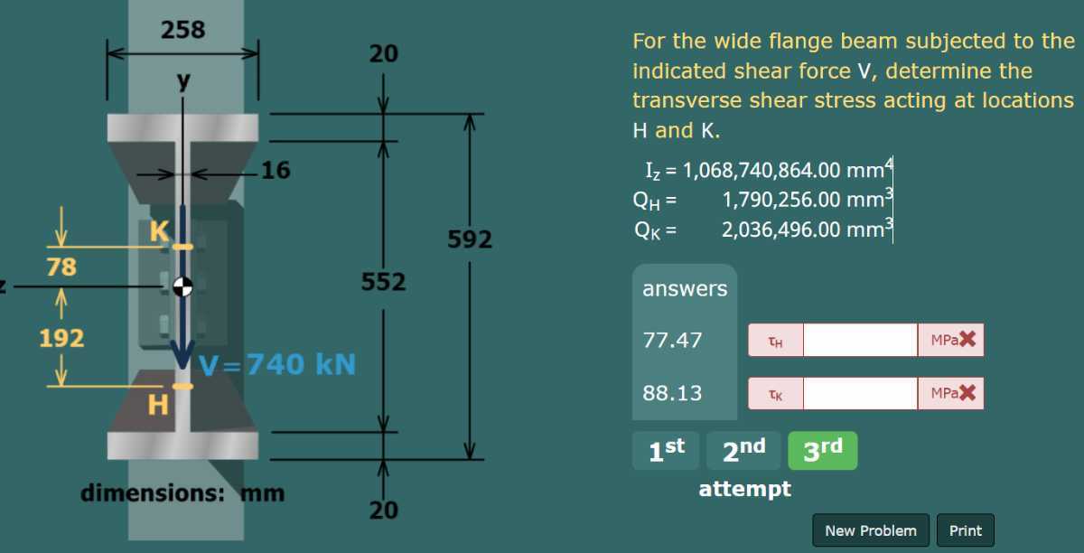 for the wide flange beam subjected to the indicated shear force v determine the transverse shear ...