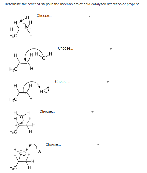 Determine the order of steps in the mechanism of acid-catalyzed ...