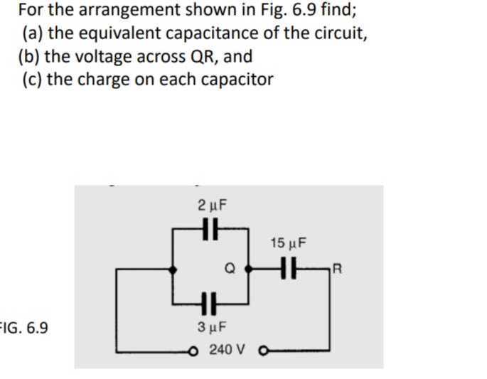 for the arrangement shown in fig 69 find a the equivalent capacitance ...