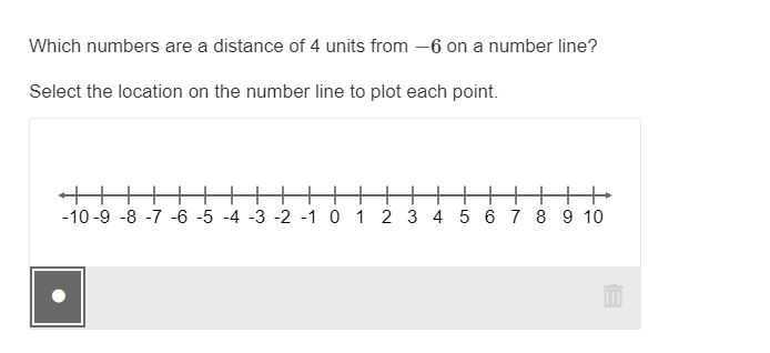 Which numbers are a distance of 4 units from -6 on a number line ...