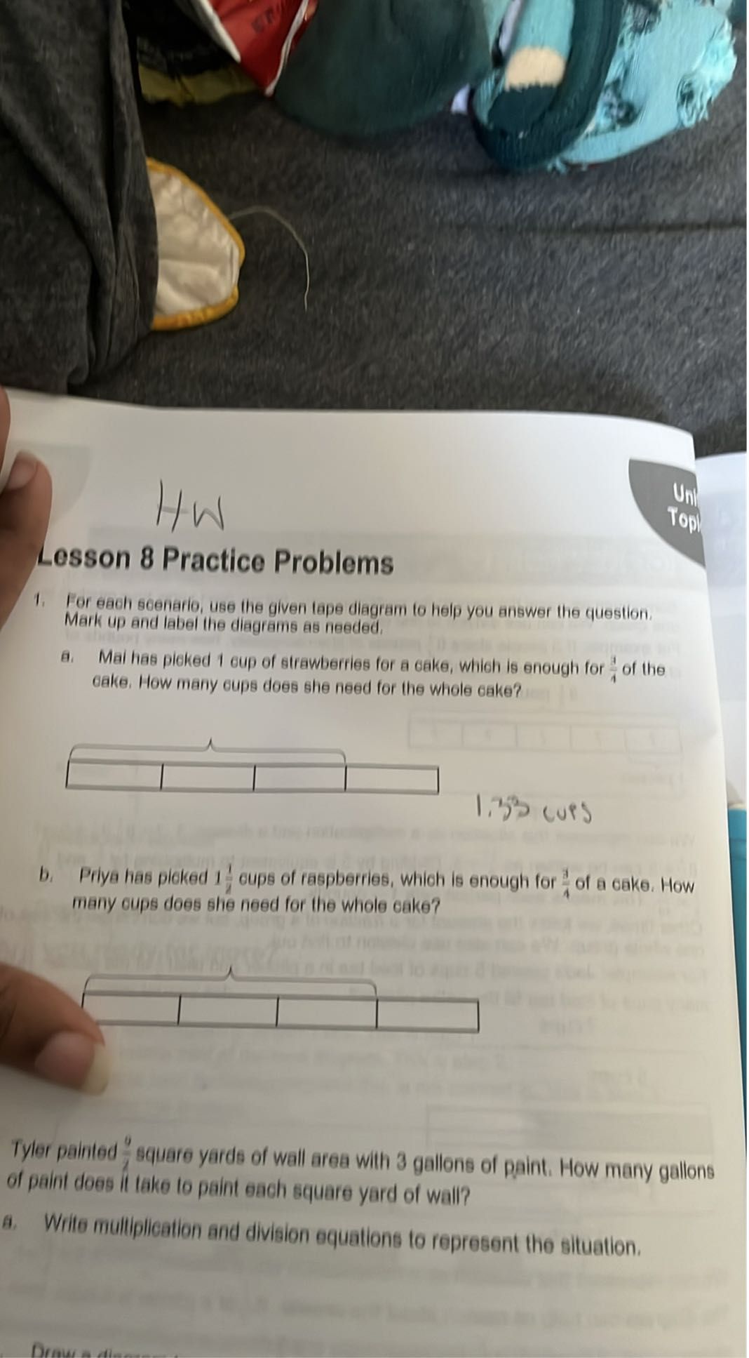 HW Lesson 8 Practice Problems 1. For each seenario, use the given tape ...