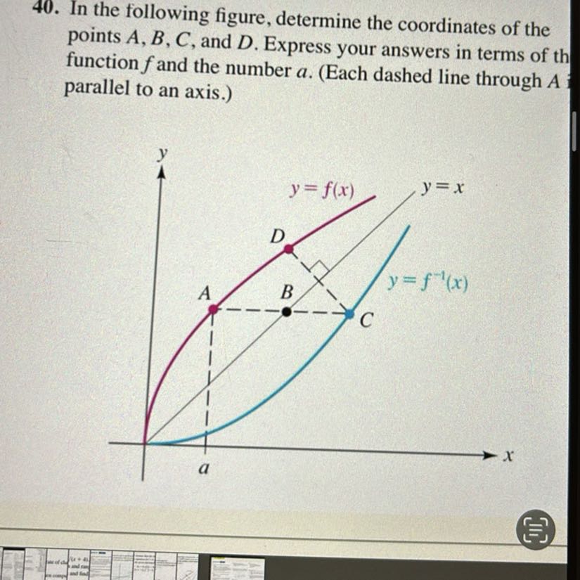 40. In the following figure, determine the coordinates of the points A ...