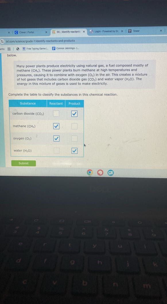 Clever I Portal XL| identify reactants Login-Powered by $$ Tower |xlcom/science/grade-7/identify ...